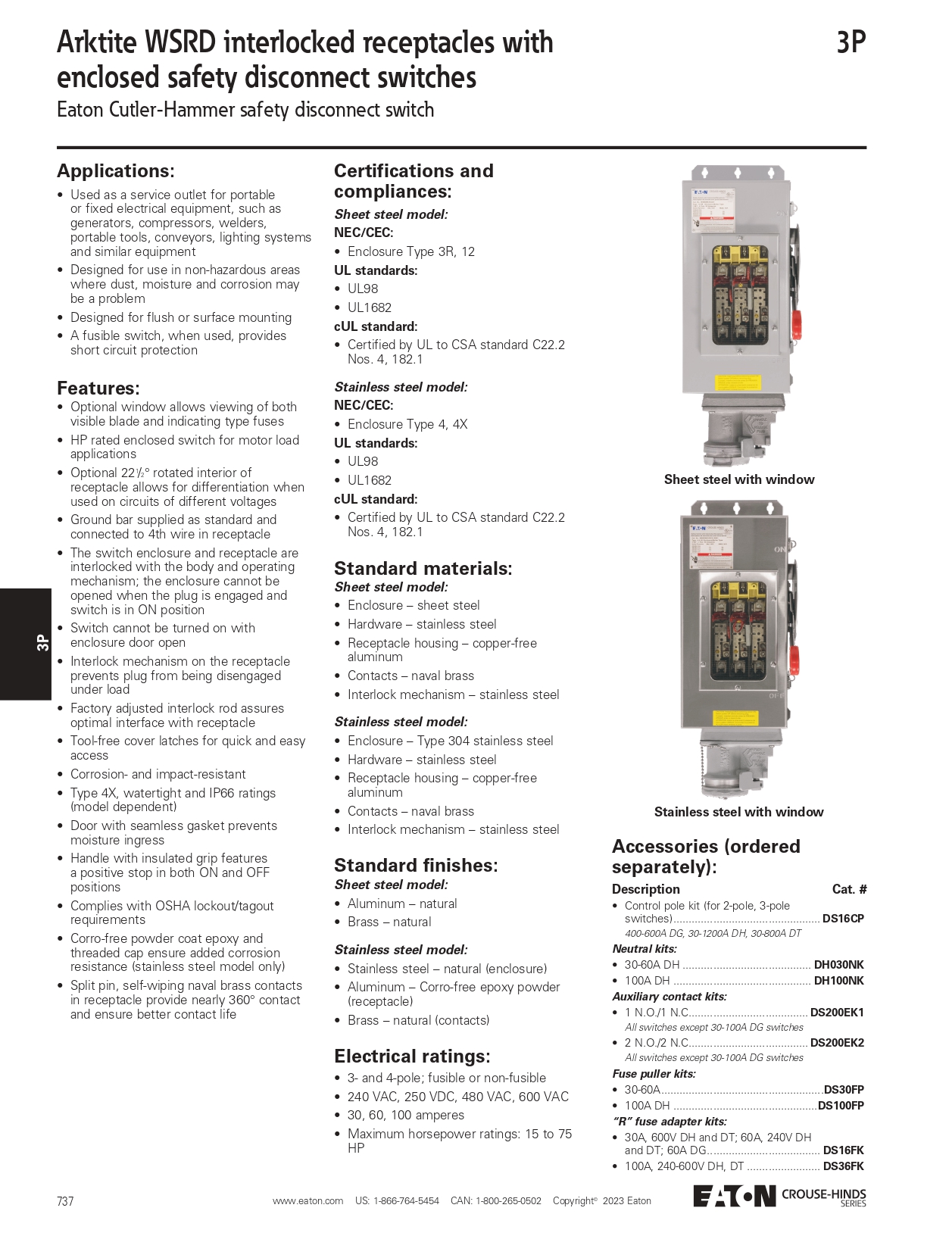 Arktite WSR/WSRD Interlocked Receptacles with Enclosed Disconnect ...